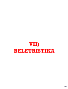 VII Beletristika – Kemal Zukić